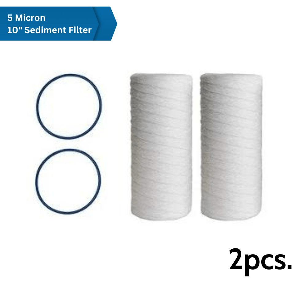 Pentair Pelican Water PC20-P 10" Replacement Sediment Filters + O Rings ...